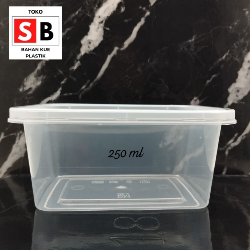 Jual Dm Thinwall 250 Ml Rectangle Persegi Panjang Tempat Penyimpanan