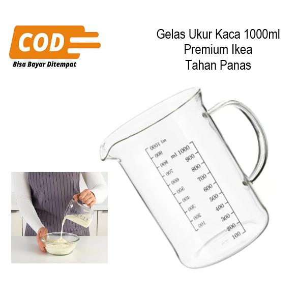 Jual Gelas Ukur 1000ml 500ml Kaca Premium Ik3a | Shopee Indonesia