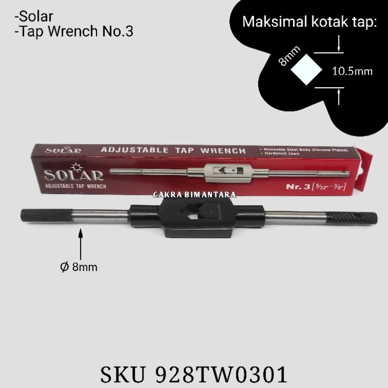 Jual Solar tap wrench No.3 Stang gagang besi full kokoh No 3 Hand tap ...
