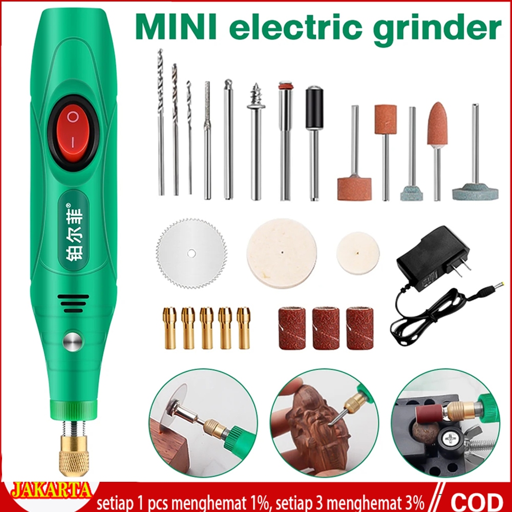 Jual Bor Mini 12V DC 15000 RPM Mini Drill Electric Engraver Grinder ...