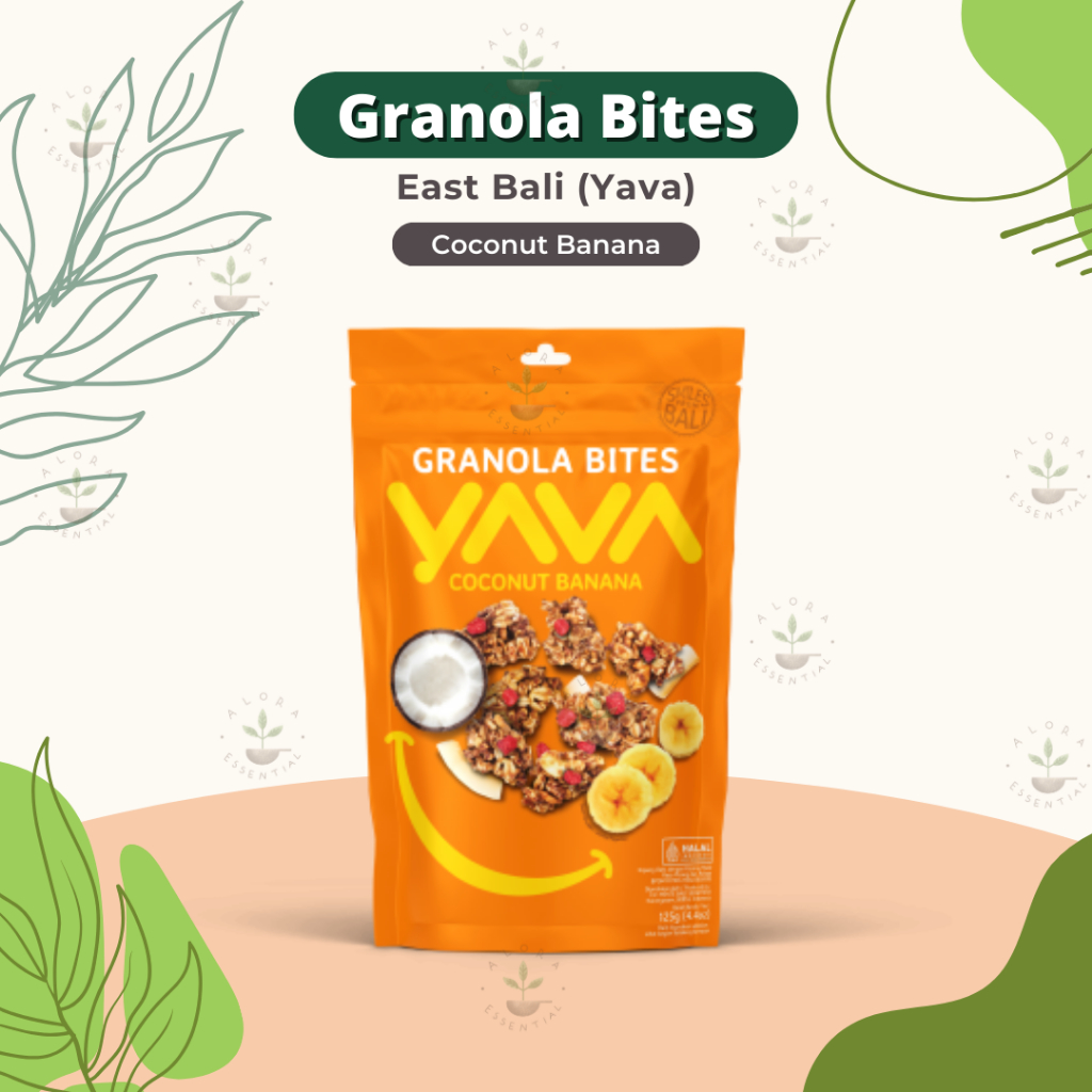 Jual East Bali Cashews Yava Granola Bites Coconut Banana 125gr | Shopee ...