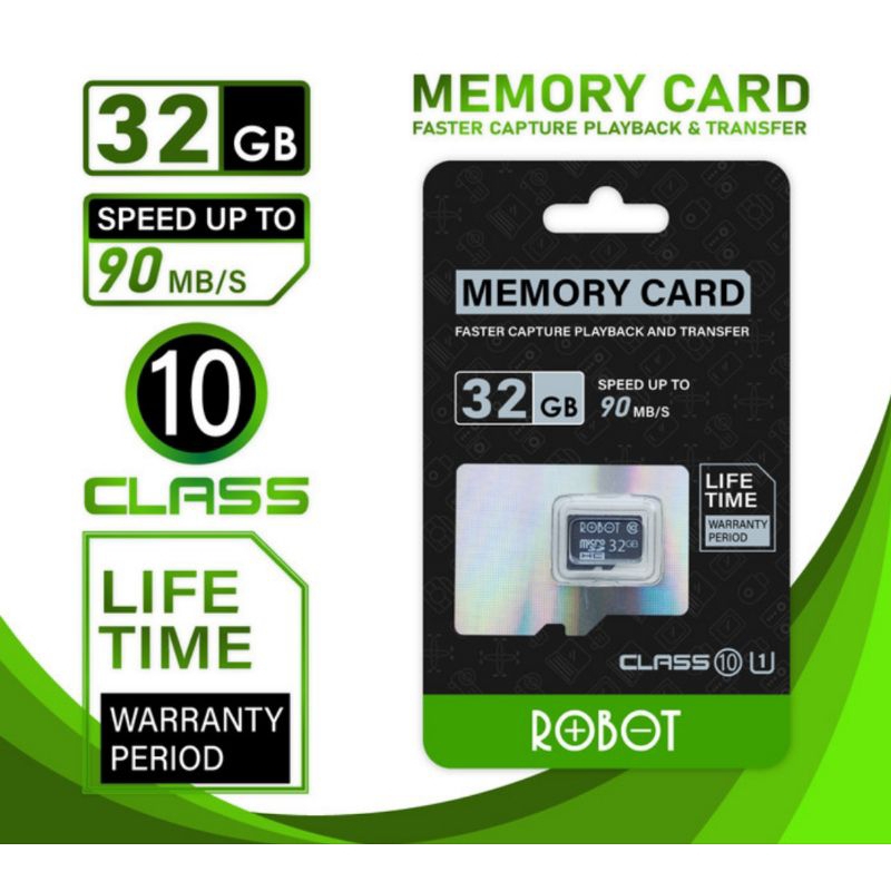 Jual Memori Card 32GB Class 10 Micro SD Original Resmi Robot | Shopee ...