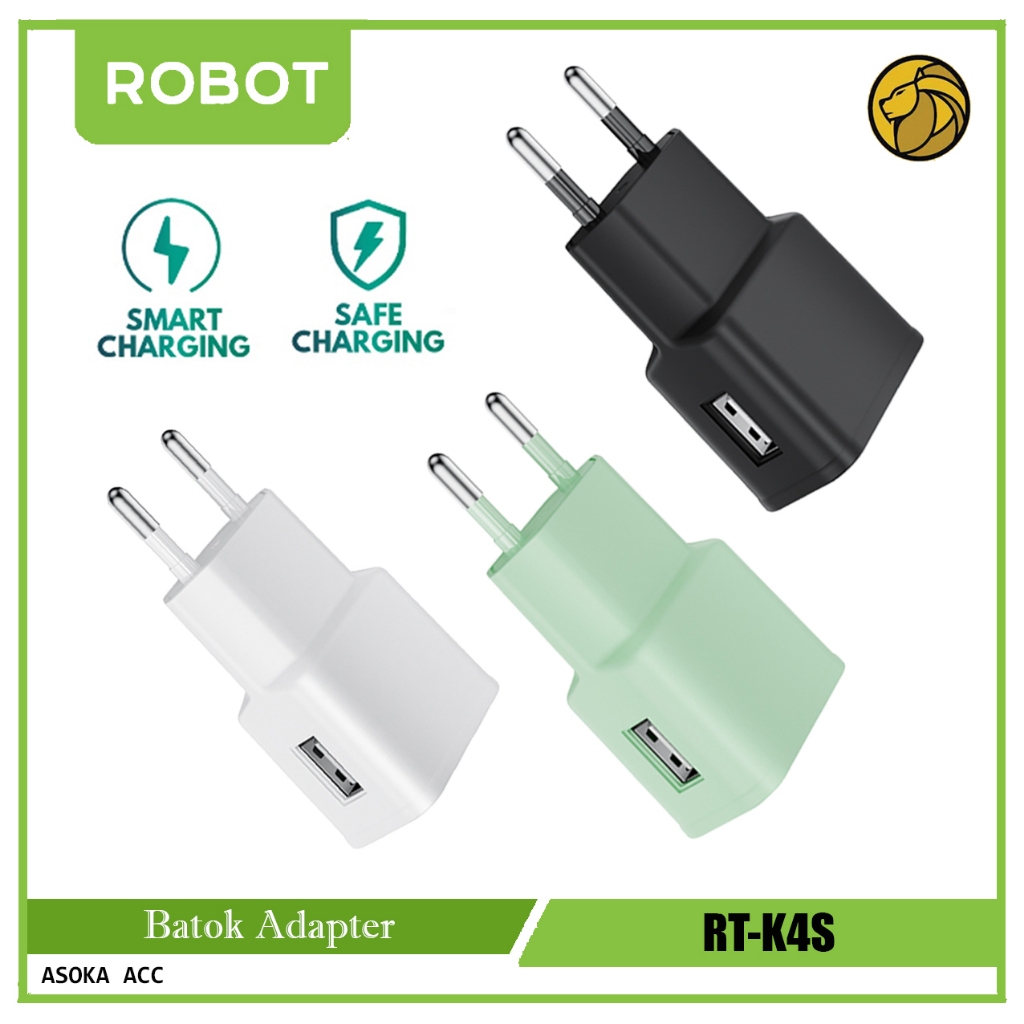Jual Robot Adaptor Batok Charger Smart Charging 1A RT-K4S | Shopee Indonesia