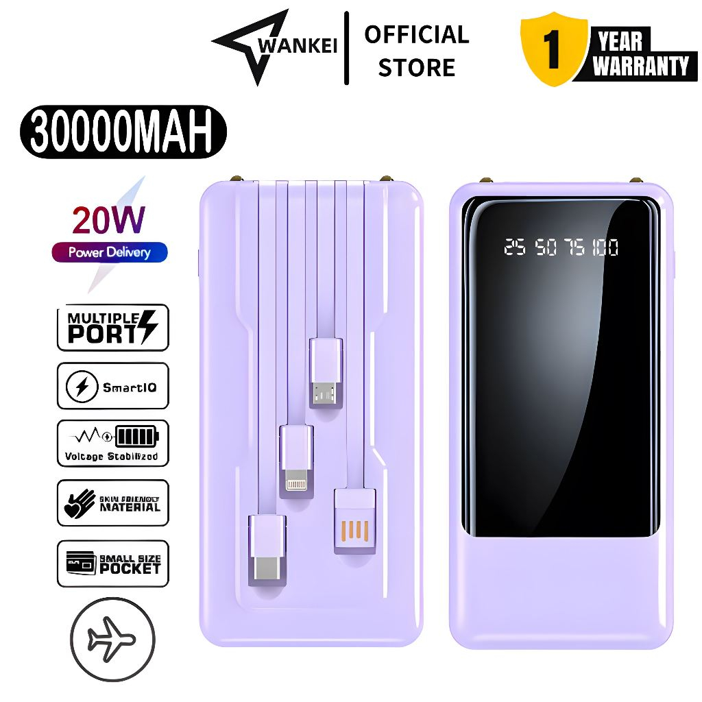 Jual WANKEI LENTIVEN Powerbank 30000 mAh Mini with Fast Charging BH+ ...