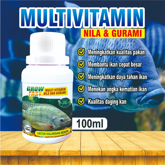 Jual Multivitamin Nila Dan Gurami (100ml) vitamin penggemuk ikan vitamin penambah nafsu makan ...