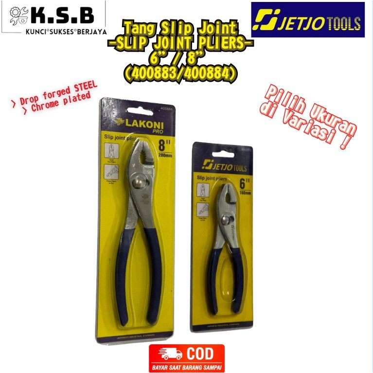 Jual Tang Slip Joint 6" / 8" / Slip Joint Pliers JETJO TOOLS / Lakoni ...