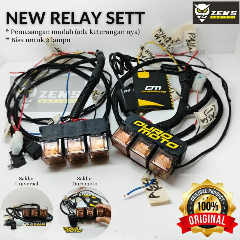 Jual RELAY SETT LAMPU TEMBAK PLUS SAKLAR ORI DUROMOTO | Shopee Indonesia