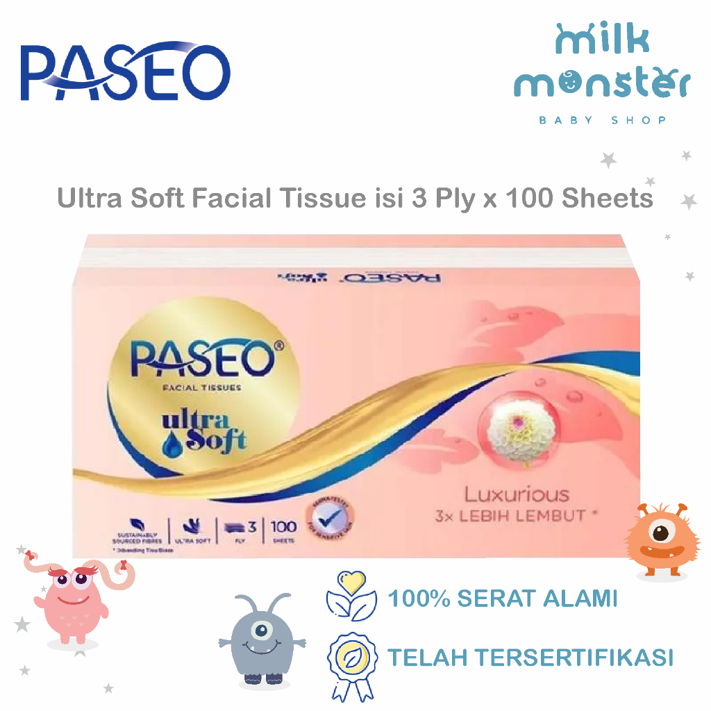Jual Tisu PASEO Ultra Soft Facial Tissue isi 3 Ply x 100 Sheets ...