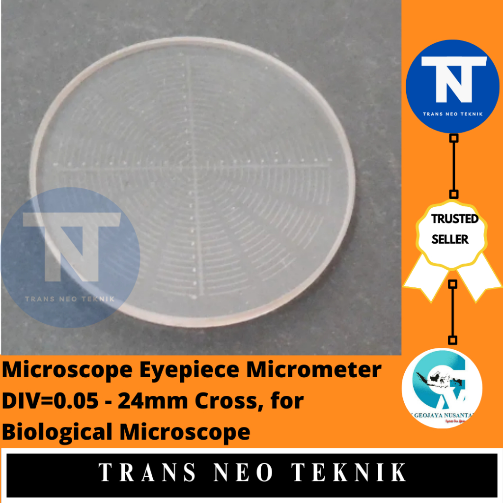 Jual Microscope Eyepiece Micrometer DIV=0.05 - 24mm Cross, for ...