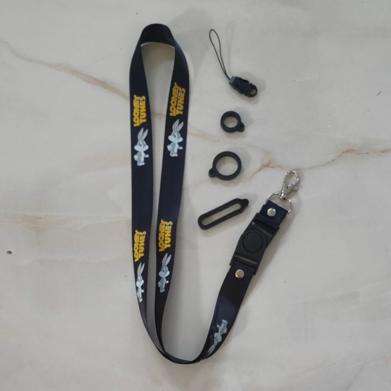 Jual TALI LANYARD LOONEY TUNES / LANYARD HITAM Premium lanyard movie ...