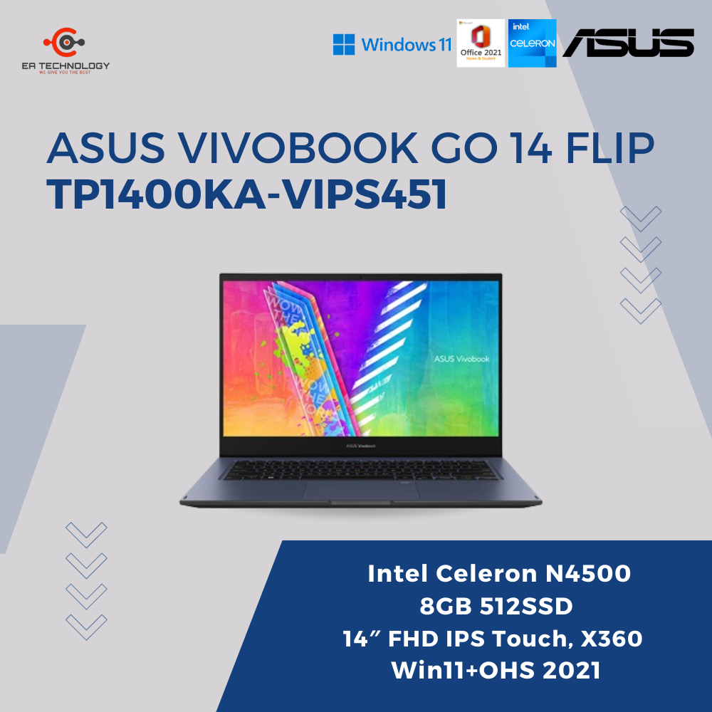 Jual ASUS FLIP TP1400KA-VIPS451 Intel N4500 8GB 512SSD 14"FHD TS,X360 ...