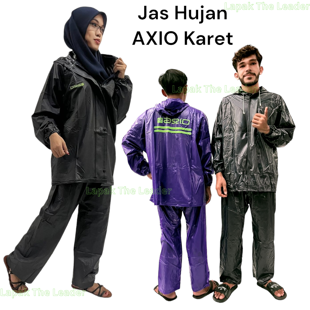 Jual Jas Hujan Setelan AXIO Karet Rubber Raincoat Mantel Hujan AXIO ...