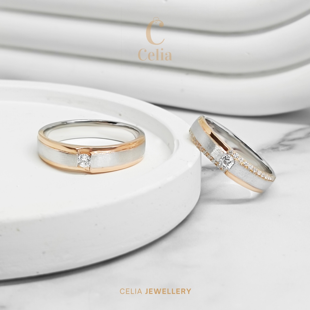 Jual Celia - Cincin Kawin Couple - WRC002 - Emas Palladium Platinum ...