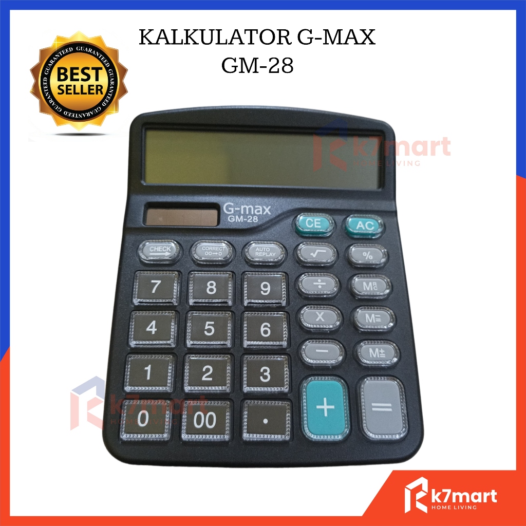 Jual K7MART KALKULATOR 12 DIGIT G-MAX GM-28 / KALKULATOR DESKTOP MEJA ...
