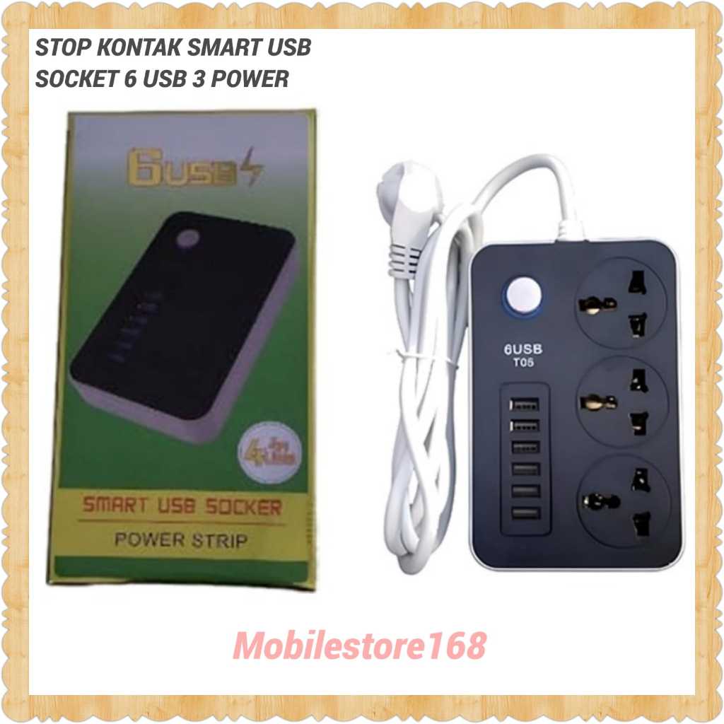 Jual STOP KONTAK SMART USB SOCKET STRIP 6 USB & 3 POWER COLOKAN MULTIFUNGSI | Shopee Indonesia
