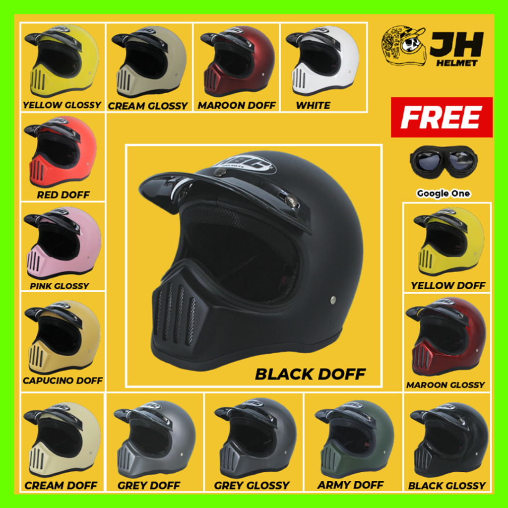 Jual Helm Cakil HBC Polos + FREE GOGGLE | Original 100% | HBC Cakil ...