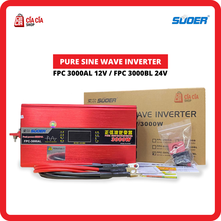 Jual SUOER FPC-3000AL Inverter Pure Sine Wave 3000W + Display LCD 3000 Watt | Shopee Indonesia