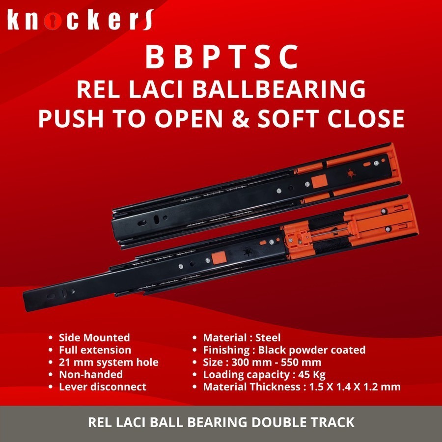 Jual Engsel Rel Laci DOUBLE TRACK PUSH TO OPEN SOFT CLOSING / BBPTSC ...