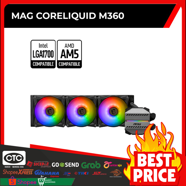 Jual CPU Liquid Cooler MSI MAG CORELIQUID M360 | Shopee Indonesia