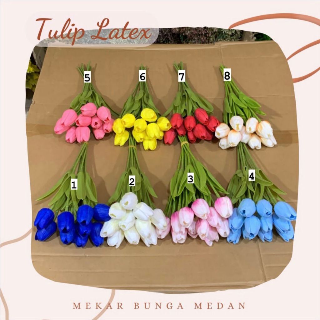 Jual (FR 237) - (Latex) Bunga Artifisial Tulip Latex 1 Tangkai Dekorasi ...