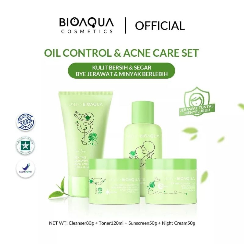 Jual BIOAQUA Milk Glowing Brightening Set Tea Tree Oligopeptide Acne ...
