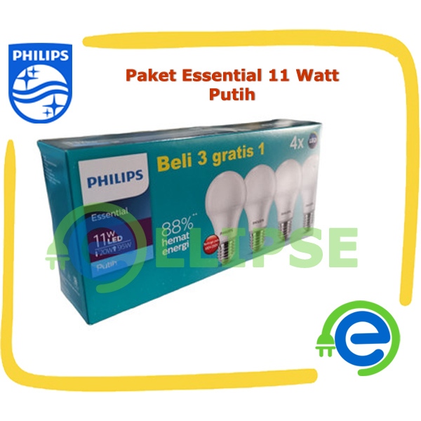 Jual Lampu PHILIPS LED Essential Paket 5W 7W 9W 11W Putih - LED Multipack 5 7 9 11 Watt W Grosir ...