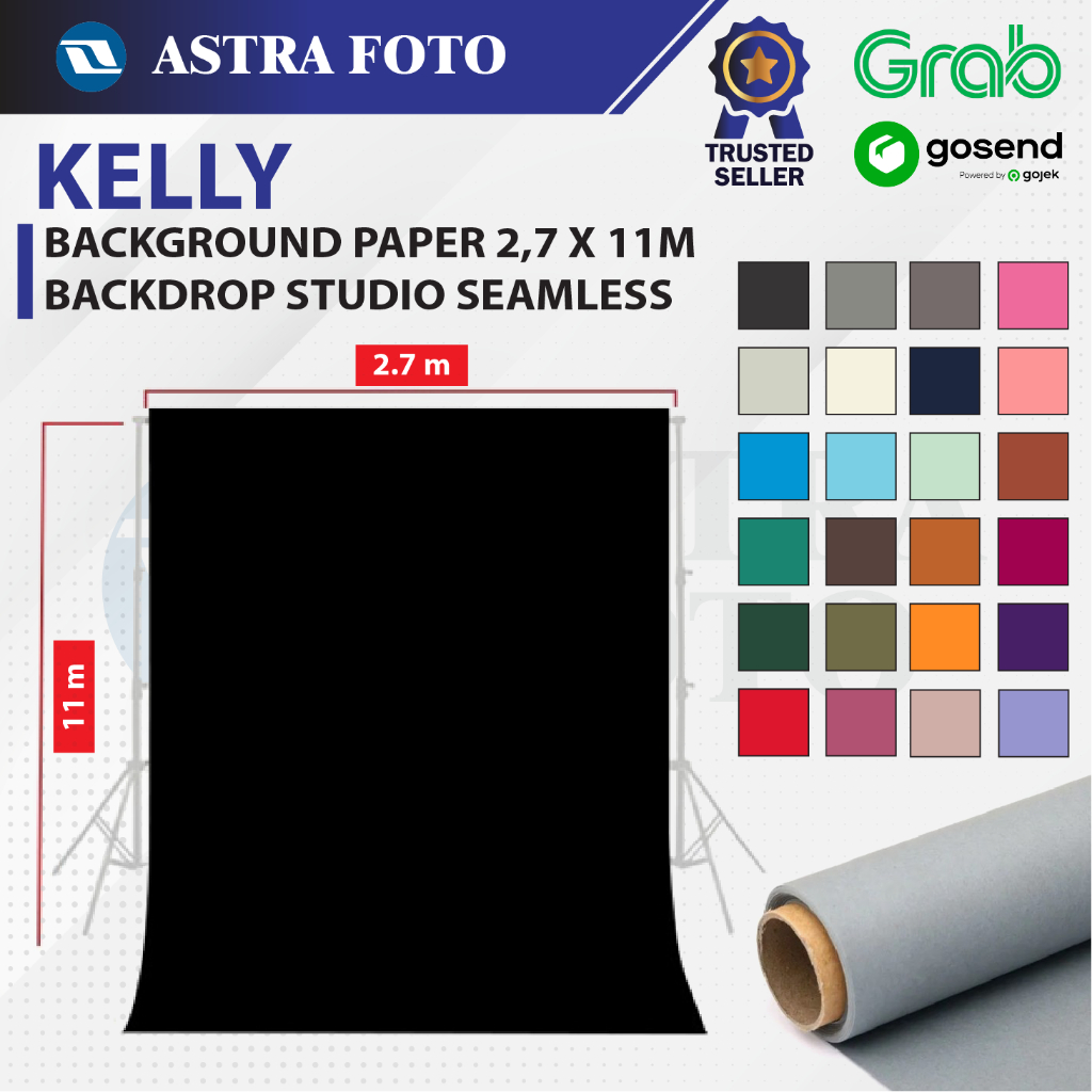Jual KELLY BACKGROUND PAPER 2,7 X 11M BACKDROP STUDIO SEAMLESS KERTAS ...