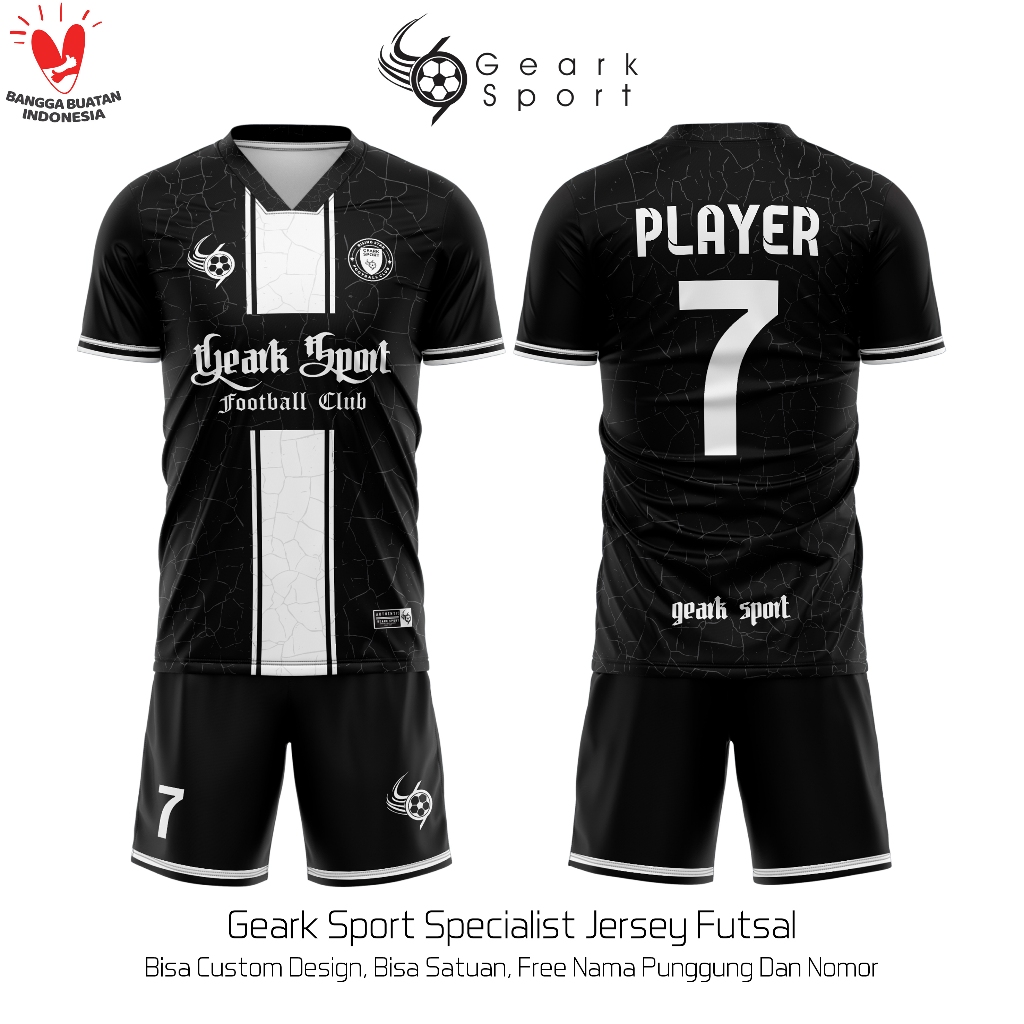 Jual Jersey Futsal / Sepak Bola Terlari Bebas Custom Design Motif BLACK ...