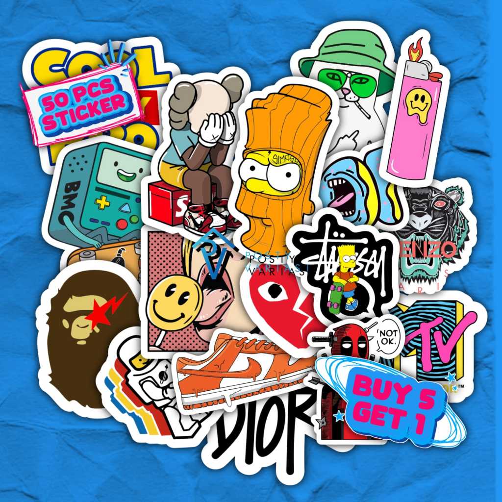 Jual 50 Pcs Stiker Pack Aesthetic Logo Brand Hypbeast Keren dan Gaul ...