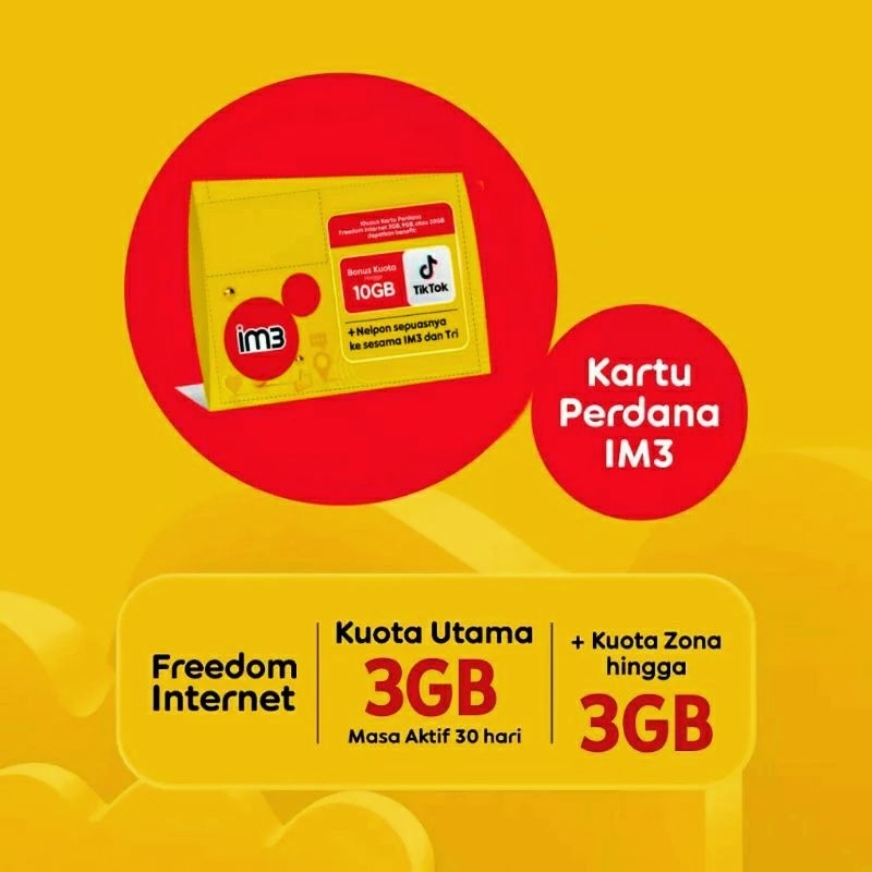 Jual PERDANA IM3 3GB NASIONAL (ready to use) | Shopee Indonesia