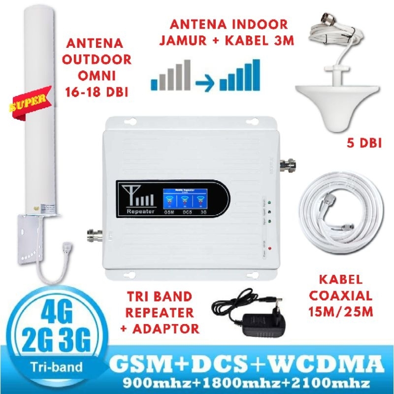 Jual PENGUAT JARINGAN PERKOTAAN LTE TRIBAND 900 1800 2100 ANTENA INDOOR JAMUR | Shopee Indonesia