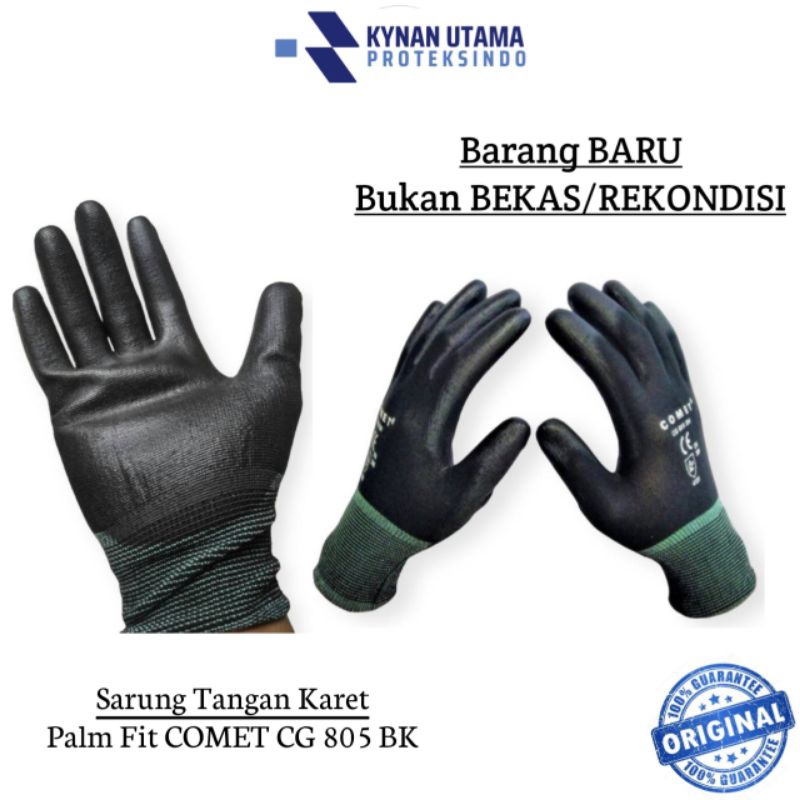 Jual Sarung Tangan Karet Kerja Palm Fit COMET CG 805 BK / Sarung Tangan ...