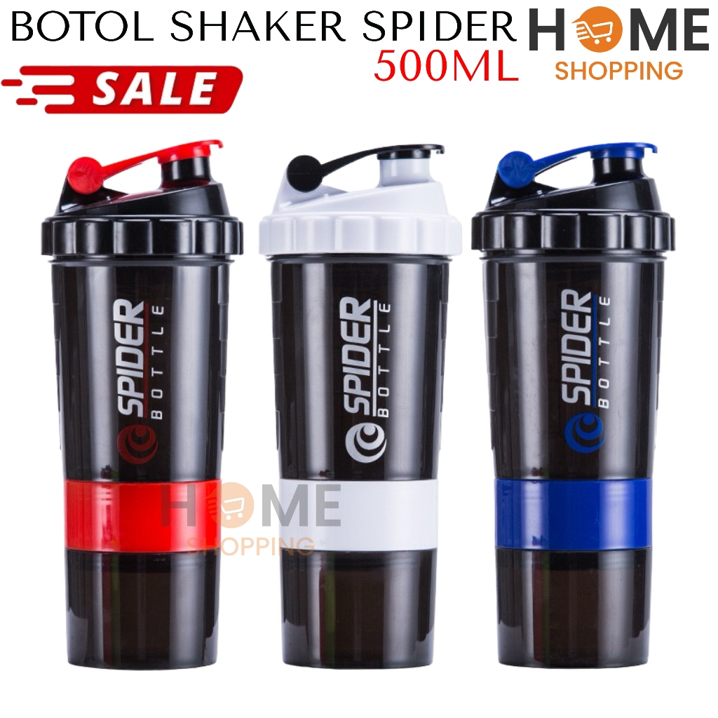 Jual [HS] BT09 BOTOL MINUM SHAKER SPIDER 500ML / BOTOL MINUM OLAHRAGA ...