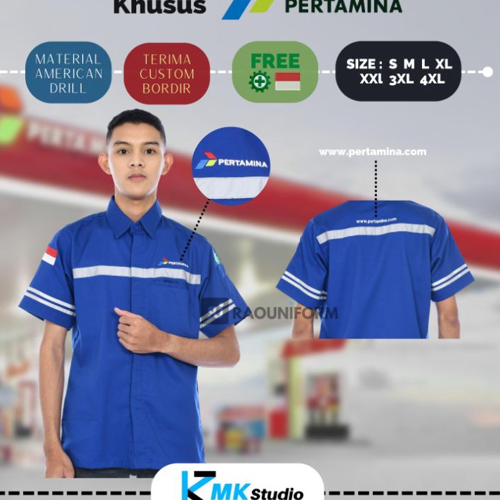 Jual TWQK1054 Ready Stok Baju Seragam Pertamina tangan pendek/atasan ...