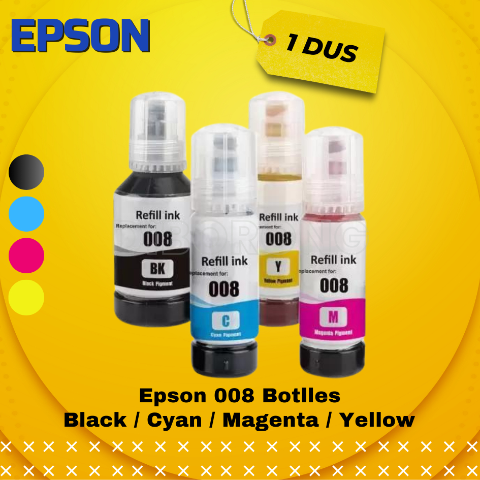 Jual Tinta Epson 008 Original Black Cyan Yellow Magenta | Shopee Indonesia