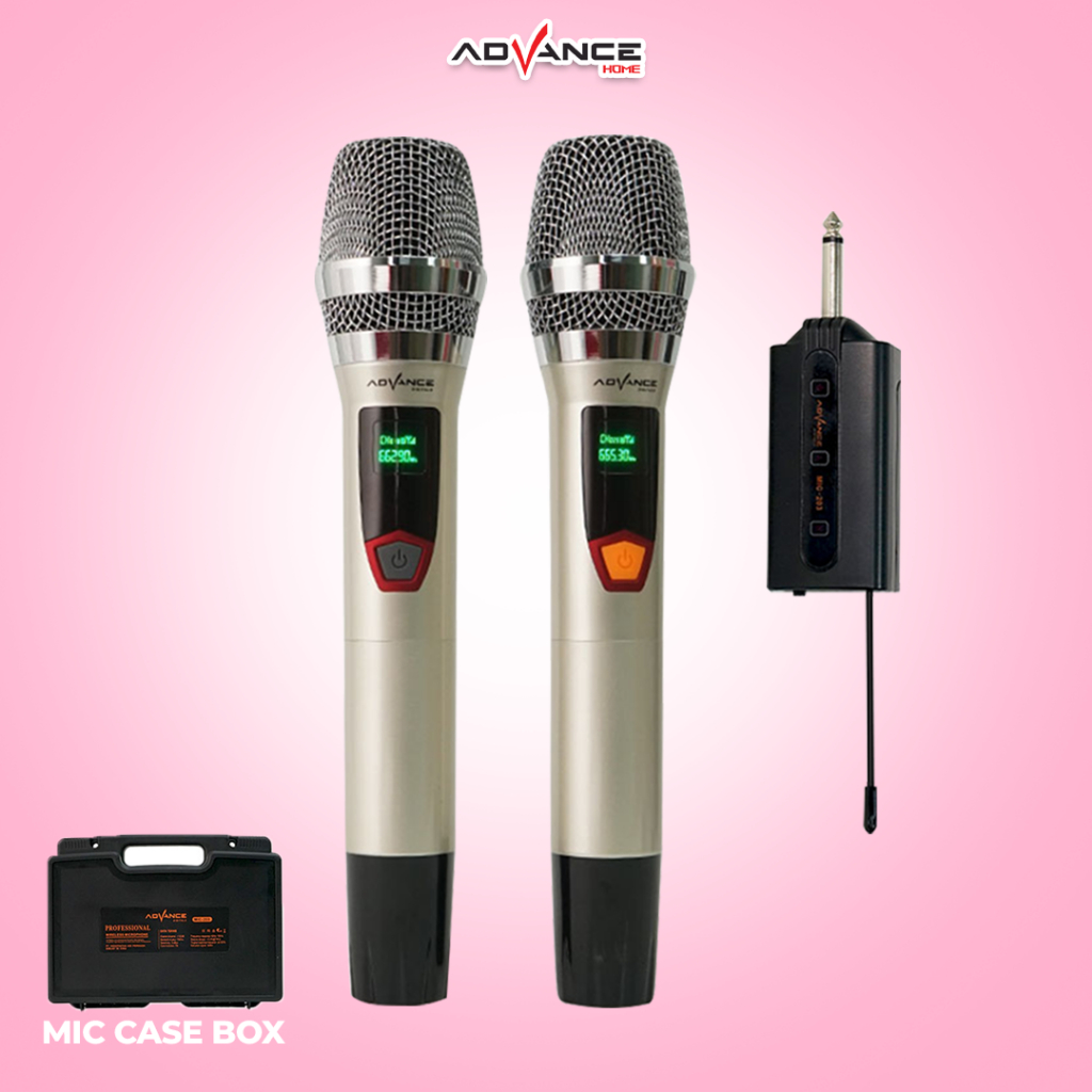 Jual Microphone MIC 203 Advance Wireless Profesional 2 Mic Karoke Mic ...