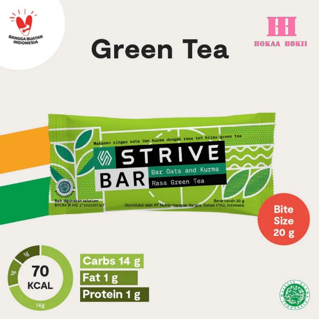 Jual Strive Energy Bar Rasa Greentea 20gr | Halal - Snack Energi ...