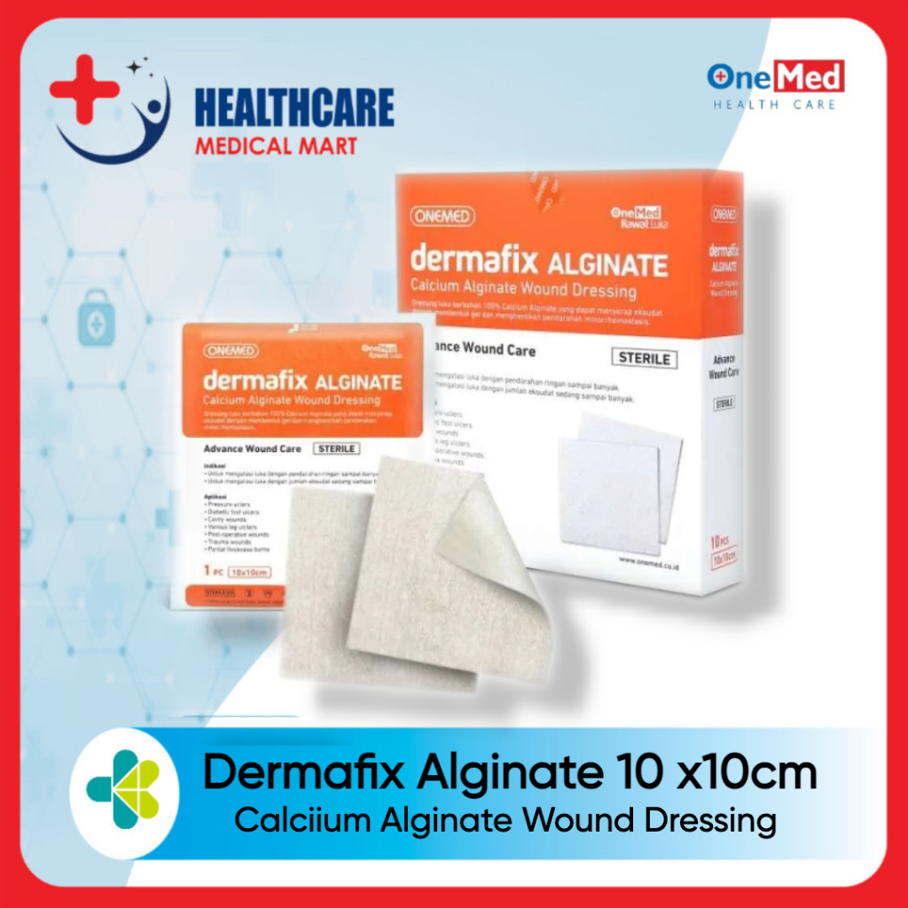 Jual Dermafix Alginate calcium Wound Dressing 10 x 10cm OneMed PerPcs ...
