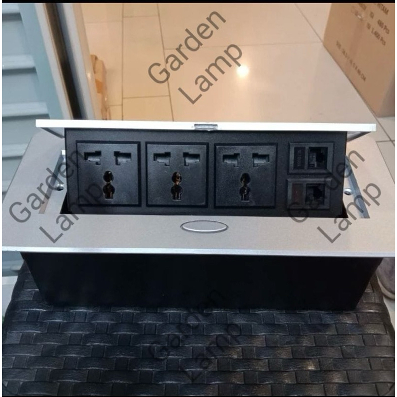Jual Stop kontak meja meeting tanam 3 socket power 2 stop USB ...