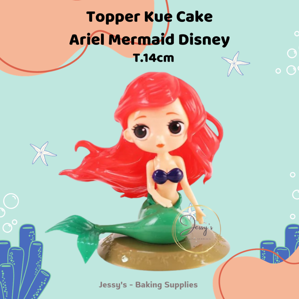 Jual Ariel Mermaid Disney Princess Topper Kue Cake Disney Princess ...