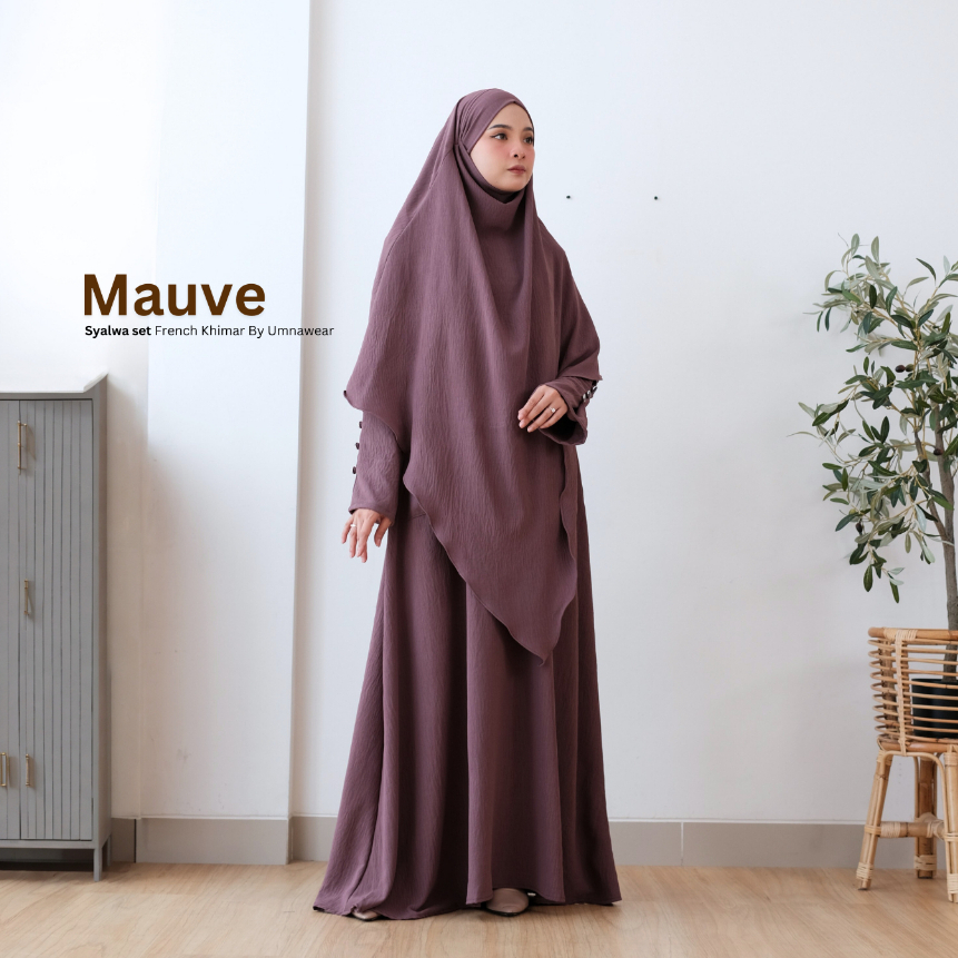 Jual Salwa Set French Khimar | Abaya Syari Gamis Set Umroh Haji by Umnawear | Shopee Indonesia