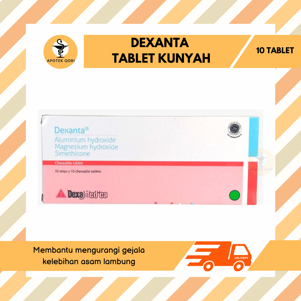 Jual DEXANTA STRIP @ 10 TABLET KUNYAH/MENURUNKAN ASAM LAMBUNG/MAAG ...