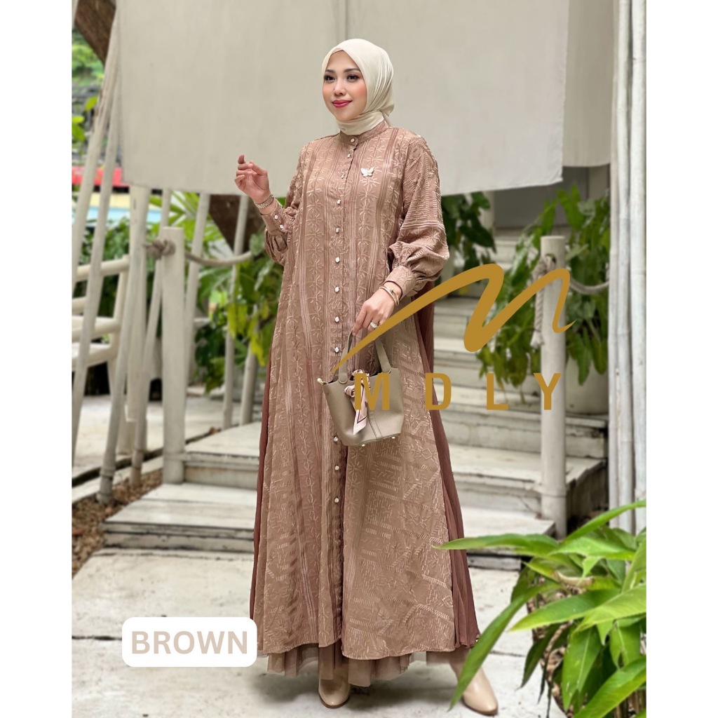 Jual MDLY Baju Gamis wanita muslim/Dress Gamis Premium Kombinasi Bordir ...