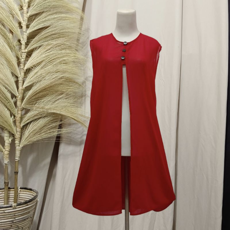 Jual outfit natal cardigan merah cabe | Shopee Indonesia