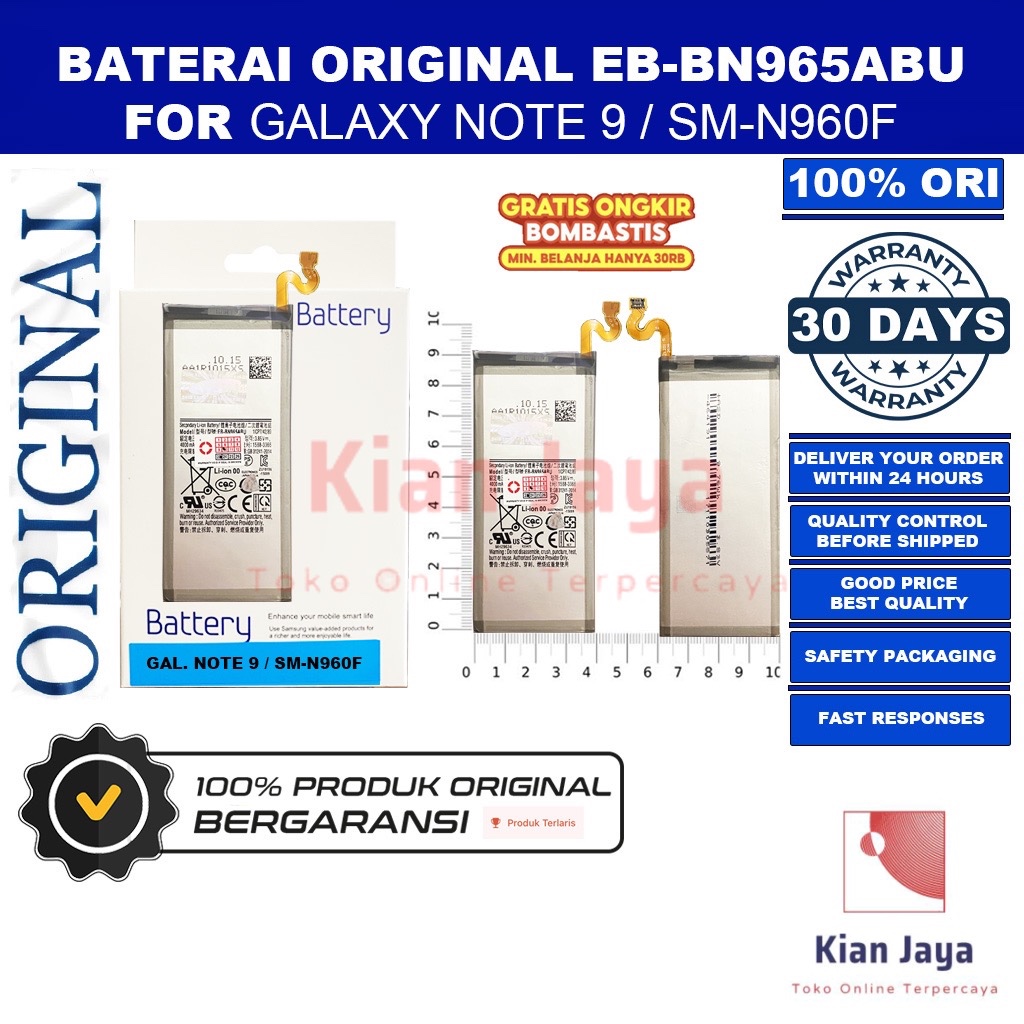 Jual [Garansi 100% Ori] Baterai Galaxy Note 9 / SM-N960F, EB-BN965ABU Batre Batrai Battery Hp ...