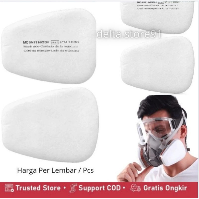 Jual Filter Masker Gas Respirator Cotton 5N11 KN95 6200 | masker gas ...