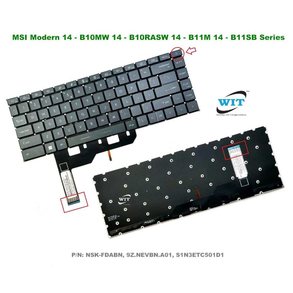 Jual KEYBOARD MSI Modern 14 B11S B10MW B10RASW B10RBSW B11M BACKLIGHT | Shopee Indonesia