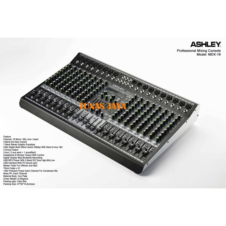 Jual Mixer Ashley MDX16 6 Channel Original / ashley MDX 16 bluetooth ...