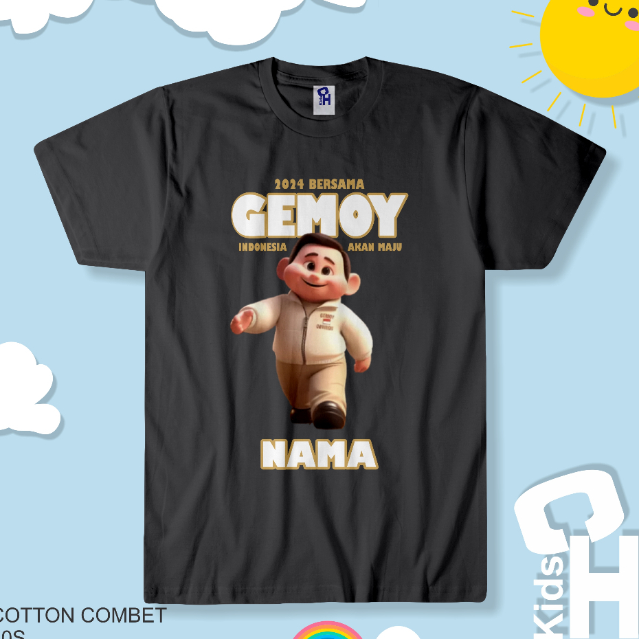 Jual Kaos Gemoy Pak Prabowo (FREE SABLON NAMA) Premium cotton combet ...