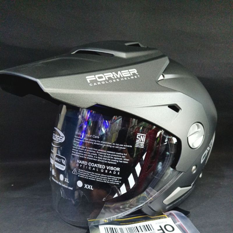 Jual HELM CARGLOSS FORMER SOLID HELM SEMI CROSS | Shopee Indonesia